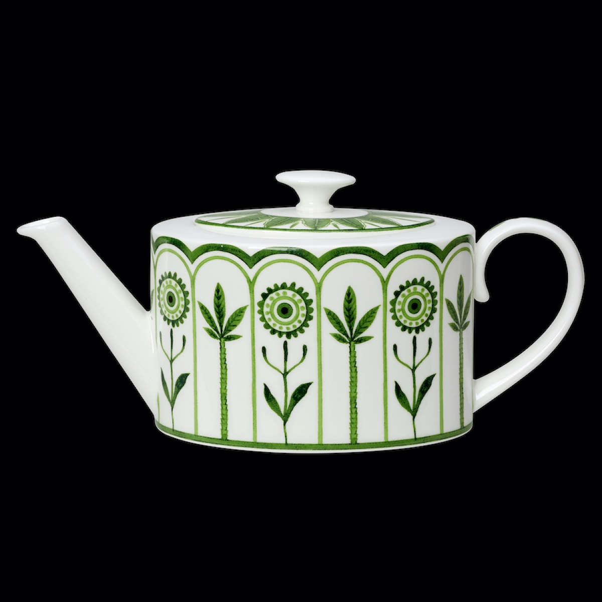 Sultan's Garden Green - 2 Cup Oval Teapot - 82112AND0337
